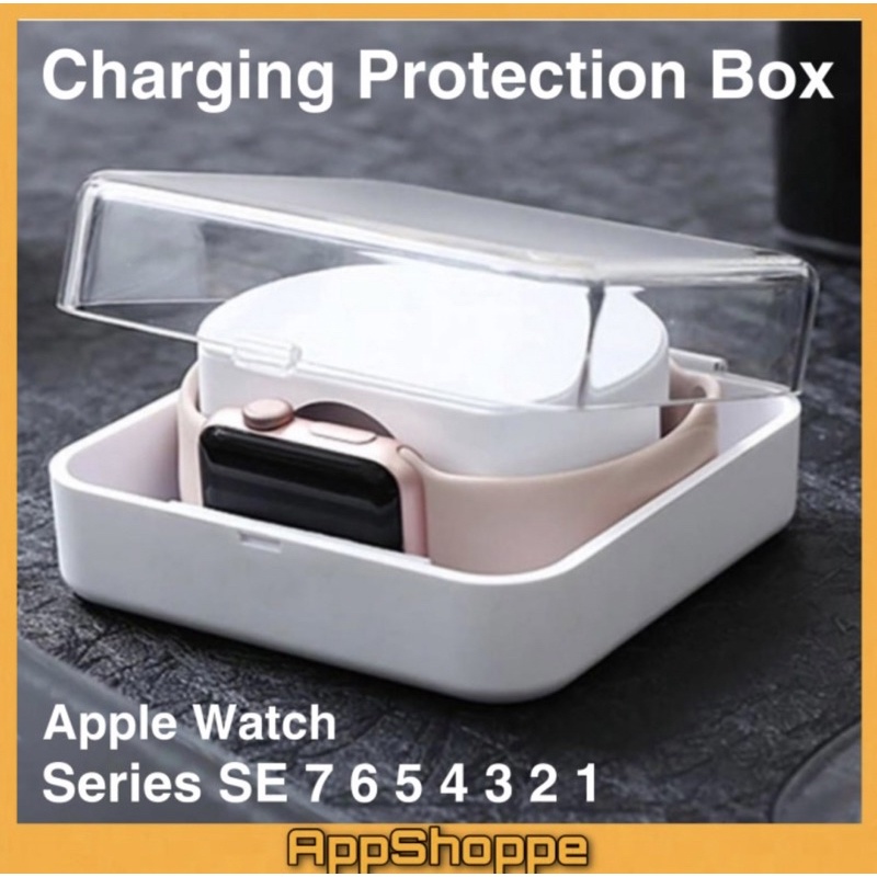 Jual Apple Watch Charger Protection Box Dock Storage Case All Series ...
