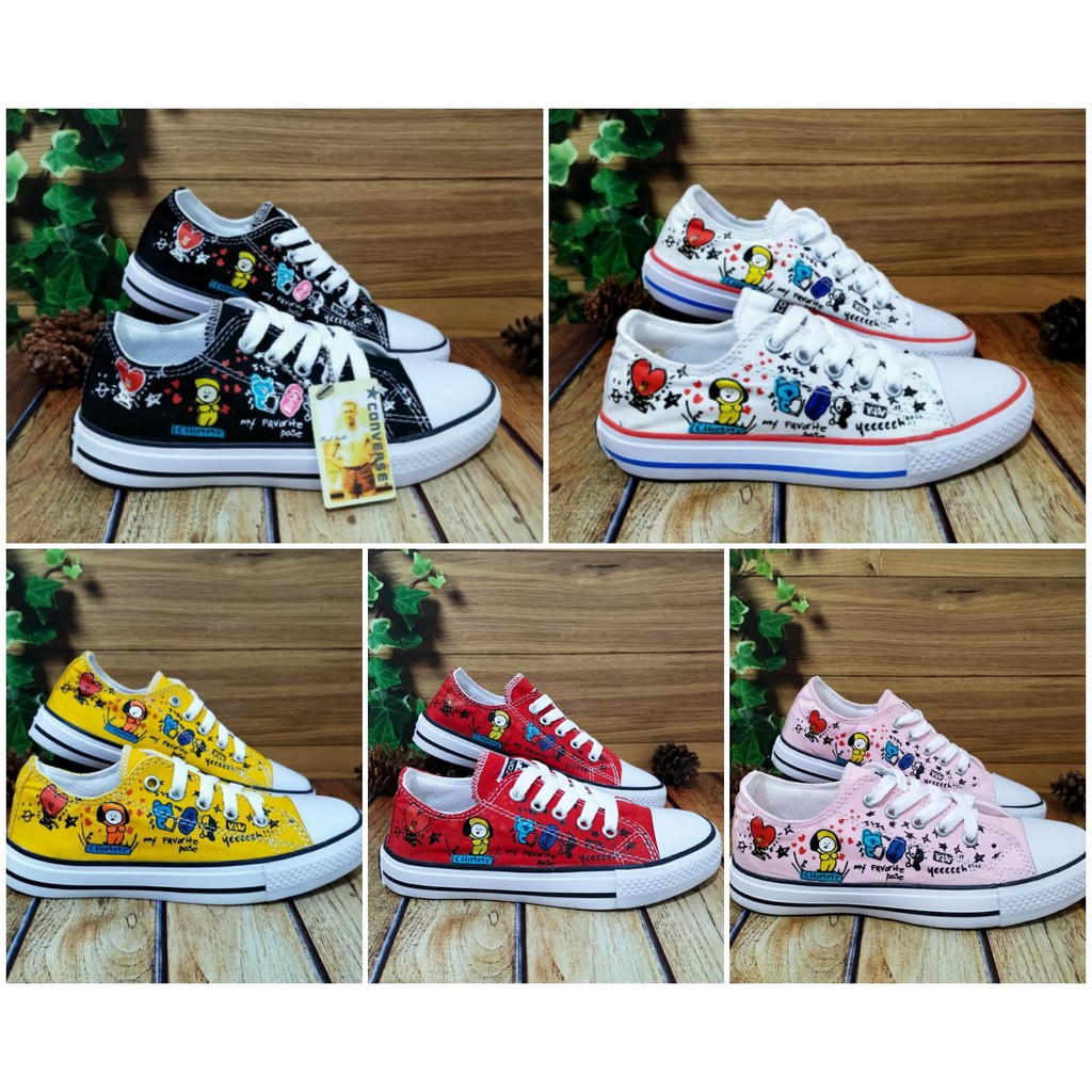 Jual Sepatu Sneakers Anak Converse Low BTS BT21 Premium Quality Model ...