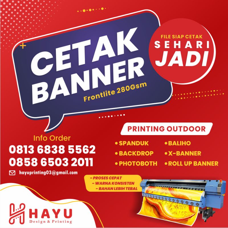 Jual Cetak Banner, Spanduk, Backdrop, Baliho 280Gsm. Sehari Jadi.!! Indonesia|Shopee Indonesia