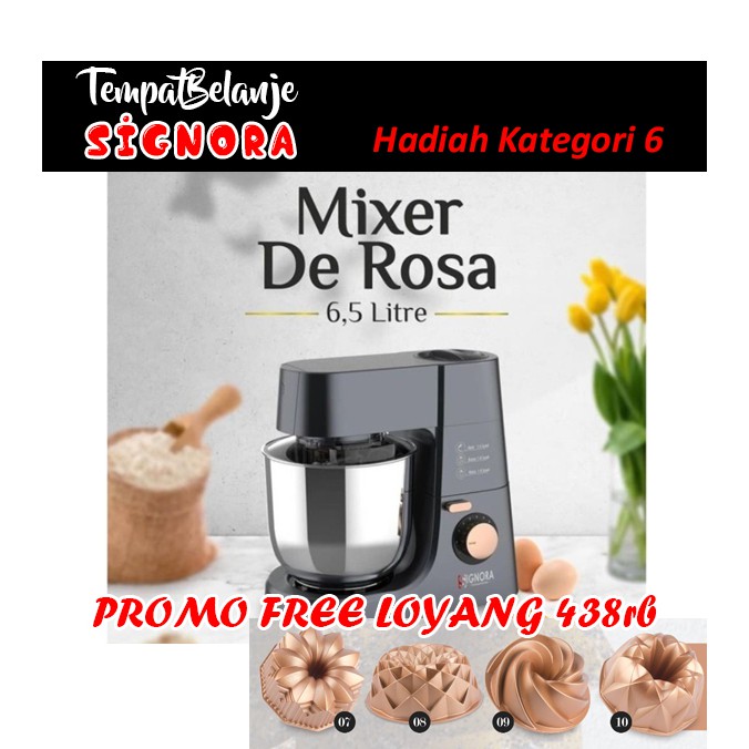 Jual Signora Mixer De Rosa standing besar large 6.5 lt powerfull 1kg ...
