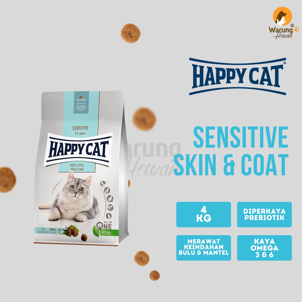 Jual Happy Cat Sensitive Skin and Coat Rasa Salmon dan Ayam 4 Kg ...
