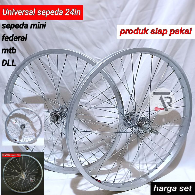 Jual velg sepeda 24in siap pakai sudah dirakit dan disetel jari2 ...