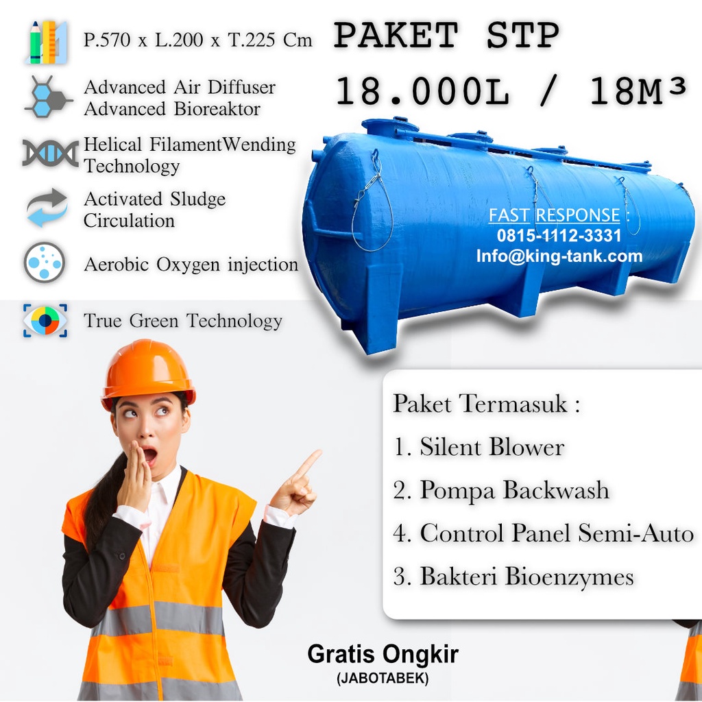 Jual PAKET TANGKI STP BIOTECH 18000 Liter / 18m3 | Shopee Indonesia