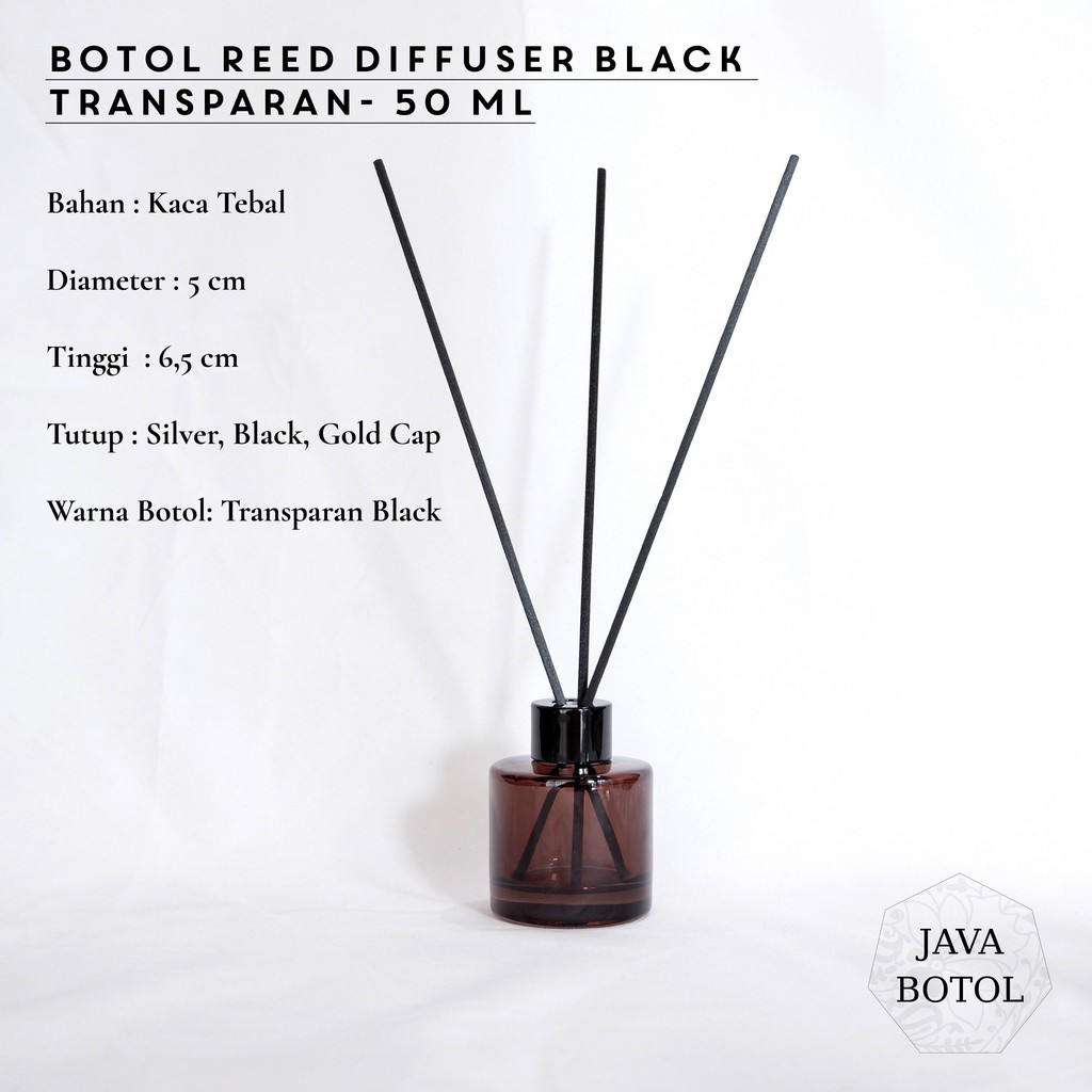 Botol Reed Diffuser Hitam Transparan 50mL | Shopee Indonesia
