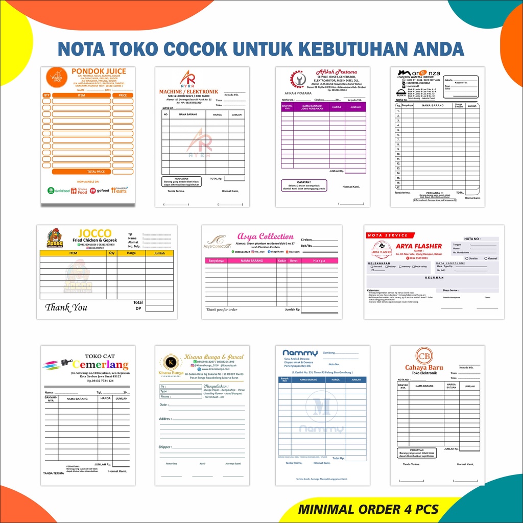 Jual NOTA TOKO COSTUM / NOTA OLSHOP / NOTA COSTUM | Shopee Indonesia