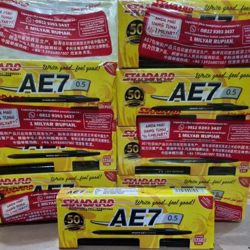 Jual Pulpen Standard AE7 Hitam Siap kirim | Shopee Indonesia