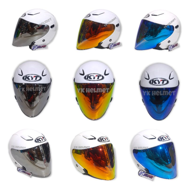 Jual Helm paket ganteng KYT Dj Maxi solid Putih + flat visor Venom ...
