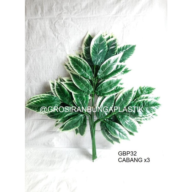 Jual Daun Artificial/Daun Plastik/Daun Dekorasi/Daun Mangga List Putih ...
