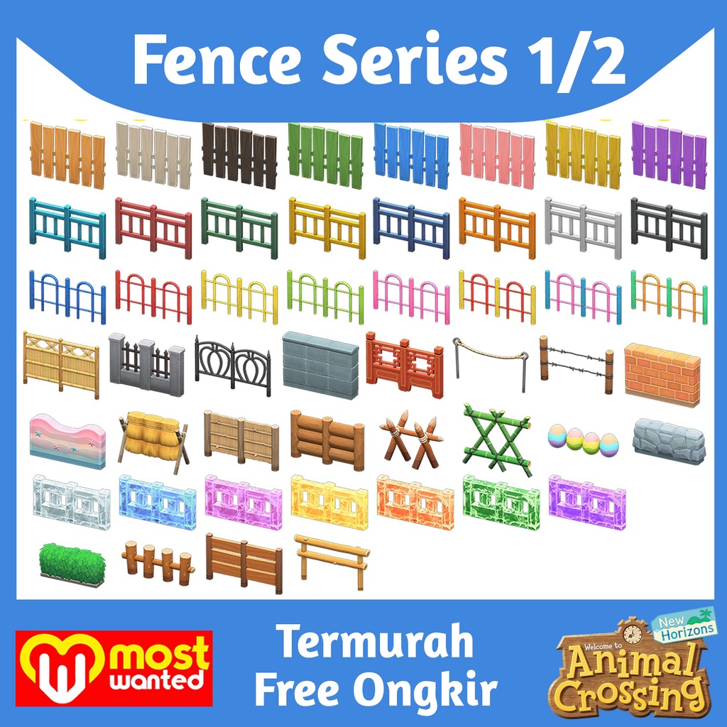 Jual Fence Set Animal Crossing New Horizons ACNH Item Material Bells ...