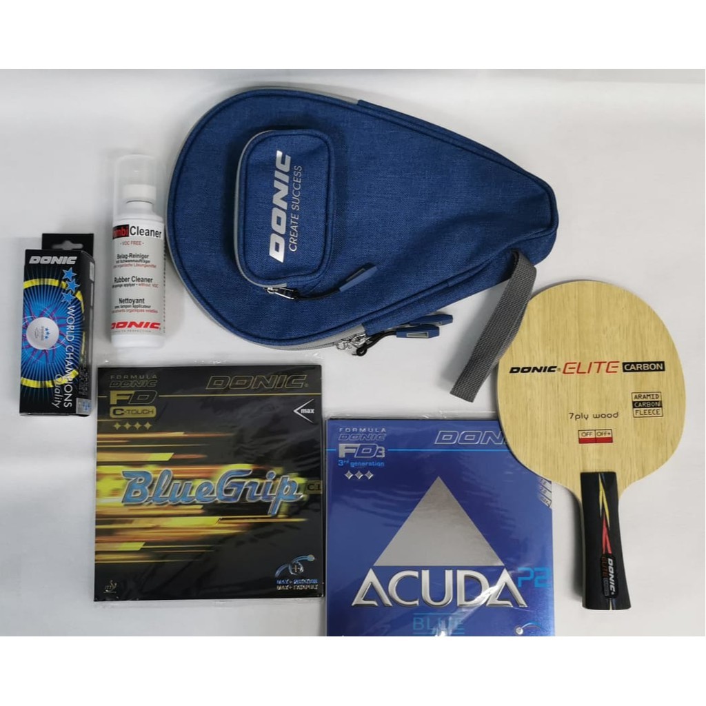 Jual Bat Pingpong Donic Elit Carbon Lengkap Karet Dan Asesories Set | Shopee Indonesia