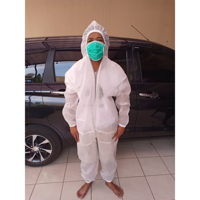 Jual Baju APD Alat Pelindung diri disposable Hazmat Suit bahan Spunbond ...