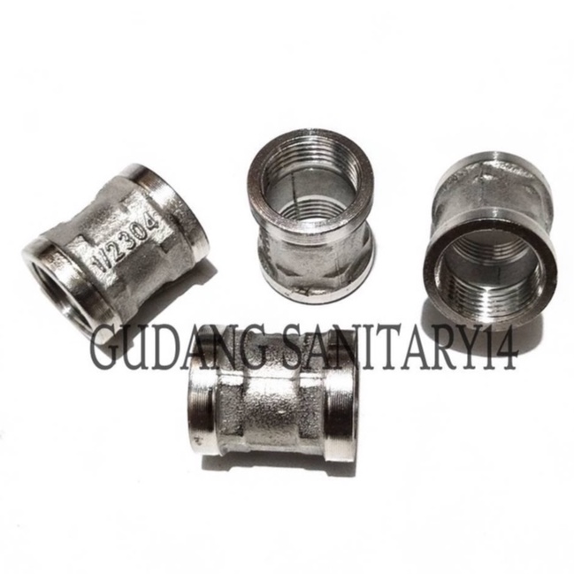 Jual sok drat dalam stainless steel 304 sambungan pipa drat dalam 1/2 inch x 1/2 inch stainless ...
