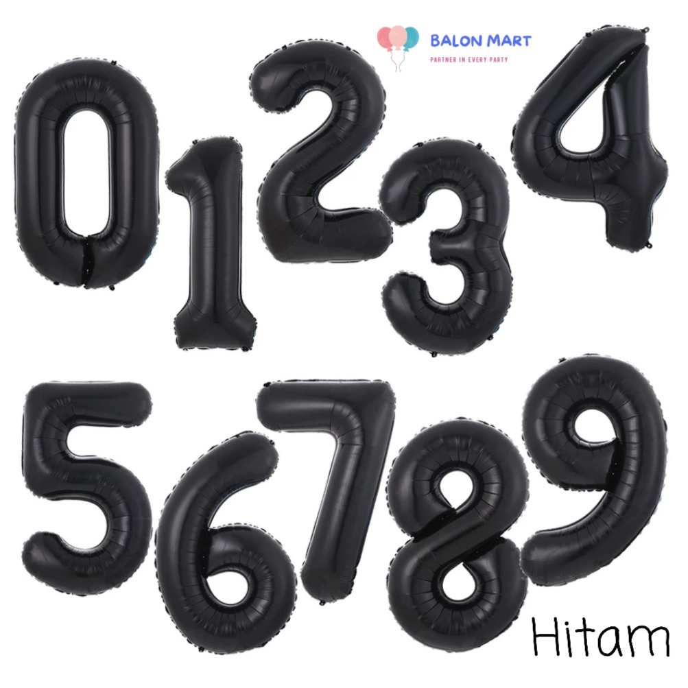 Jual Balon Foil Angka Hitam 32inch/80cm (BELI 2 PASTI HEMAT) | Shopee ...