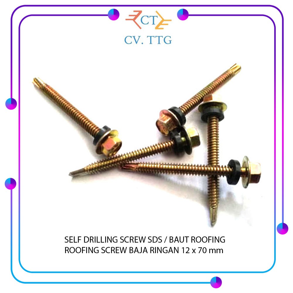 Jual SELF DRILLING SCREW SDS / BAUT ROOFING/ROOFING SCREW BAJA RINGAN ...