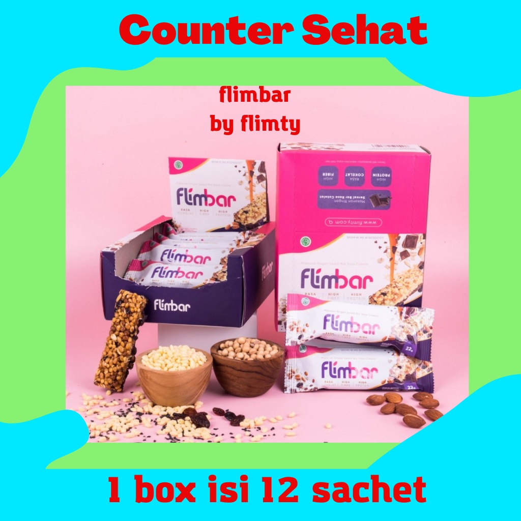 Jual READY STOCK FLIMBAR BY FLIMTY CEMILAN DIET RENDAH KALORI 1 BOX ISI ...