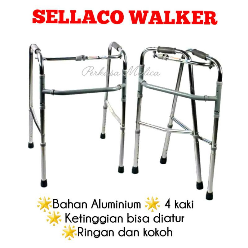 Jual Tongkat Walker Alat Bantu Jalan Orang Tua Lansia Lipat Standard ...