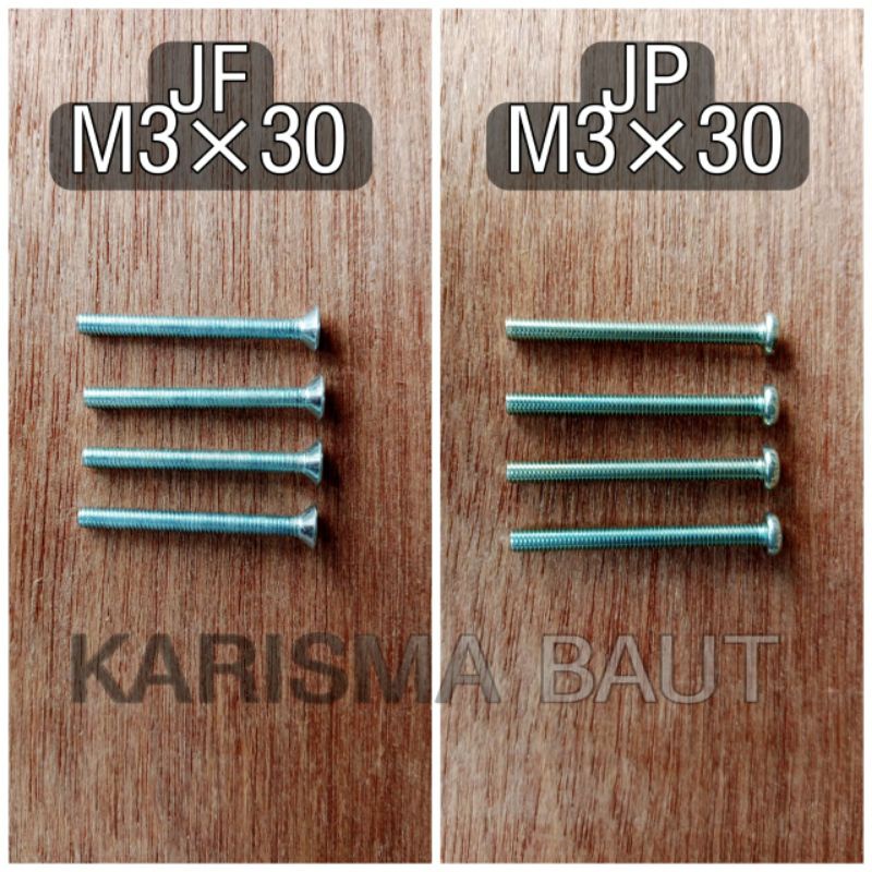 Jual Baut JP M3 x 30 ( baut JP 3x30 ) / Baut JF M3 x 30 ( baut JF 3x30 ) | Shopee Indonesia