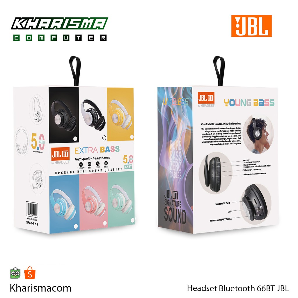 Jual Headset Bluetooth 66BT JBL / Headset Wireless | Shopee Indonesia