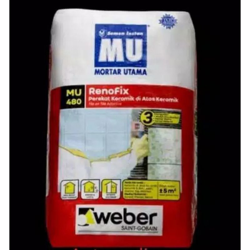 Jual MU-480 SEMEN INSTAN PEREKAT KERAMIK DI ATAS KERAMIK 25KG | Shopee ...