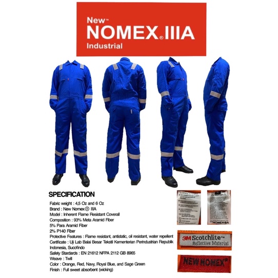 Jual Wearpack Coverall New Nomex IIIA Aramid - Wearpack Anti Api Warna ...