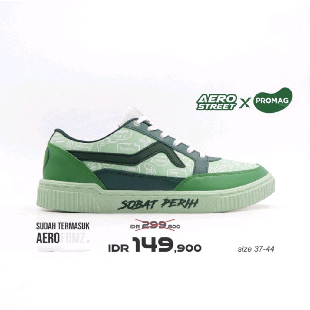 Jual (ORIGINAL) AEROSTREET X PROMAAG 37-44 Sobat Perih Mint Hijau Hijau ...