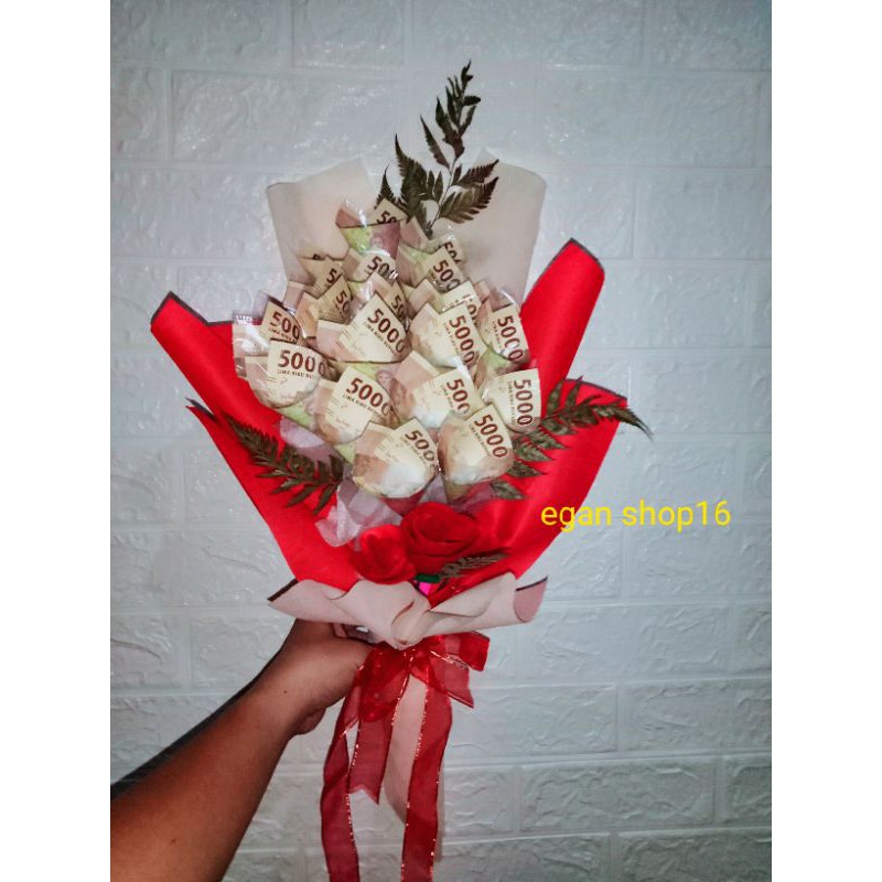 Jual buket uang asli lima ribu/buket wisuda/wedding bucket/buket ...