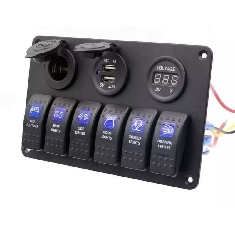 Jual panel saklar offroad arb racing mobil balap LED bar fan lighter ...