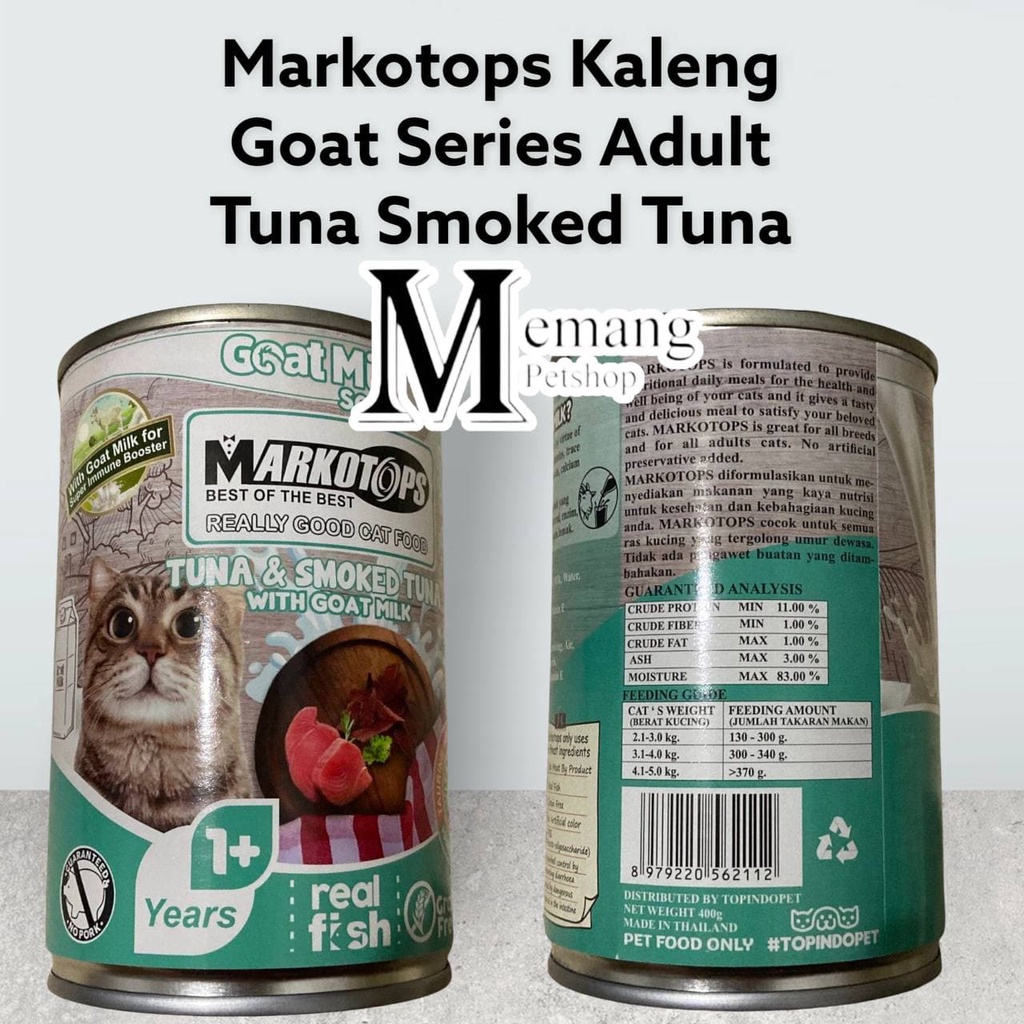 Jual Markotops Adult Kaleng Goat 400gram - Tuna Smoked - Makanan Kucing ...