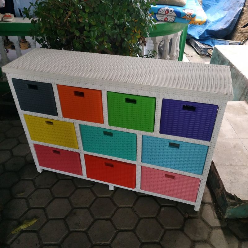 Jual Rak Laci Box 10 Rotan Sintesis High Quality | Shopee Indonesia