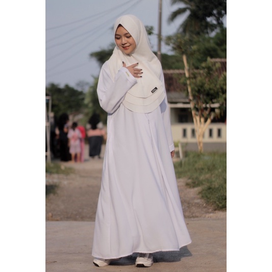 Jual ABAYA BASIC PUTIH POLOS | GAMIS PUTIH POLOS GERAI AULIA COCOK ...
