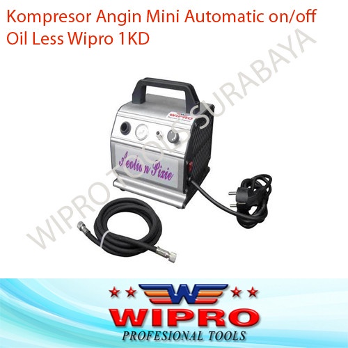 Jual Kompresor Angin Mini Automatic on/off Oil Less Wipro 1KDA | Shopee ...