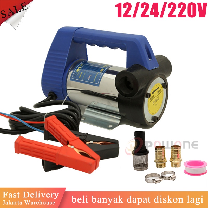 Jual 50L Built-In Overflow valve Listrik oil pump Portabel pompa oli ...