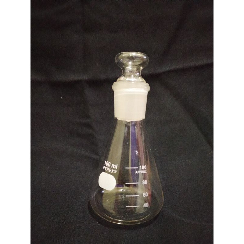 Jual ERLENMEYER 100 ML ASAH WITH TUTUP STOPER PYREX | Shopee Indonesia