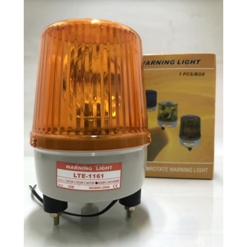 LAMPU ROTARY, LTE-1161,WARNING LIGHT ,220VAC,35 WATT, YELLOW - AC 220V ...