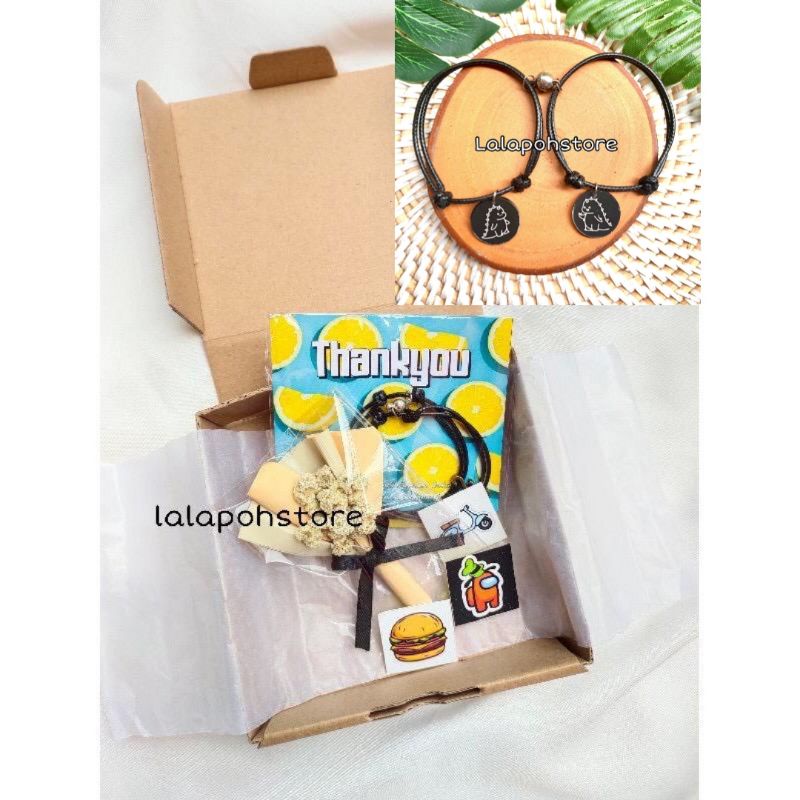 Jual BOX + GELANG COUPLE DINO CUTE HITAM | GELANG COUPLE MAGNET ...