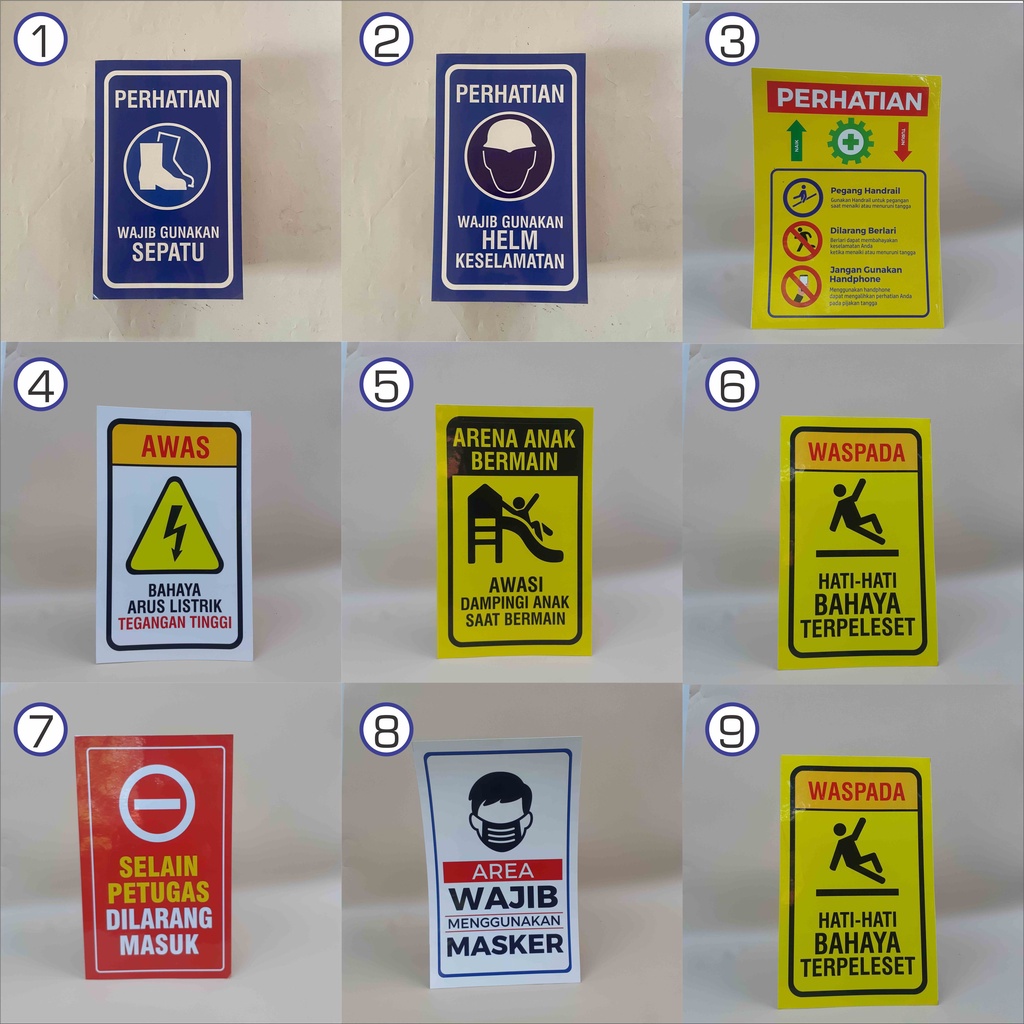 Jual Stiker K3, Stiker keselamatan, Stiker kantor, laminasi Glossy ...