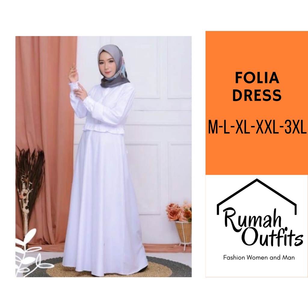 Review tentang Folia Dress Others Gamis Putih Wanita Terbaru Gamis ...