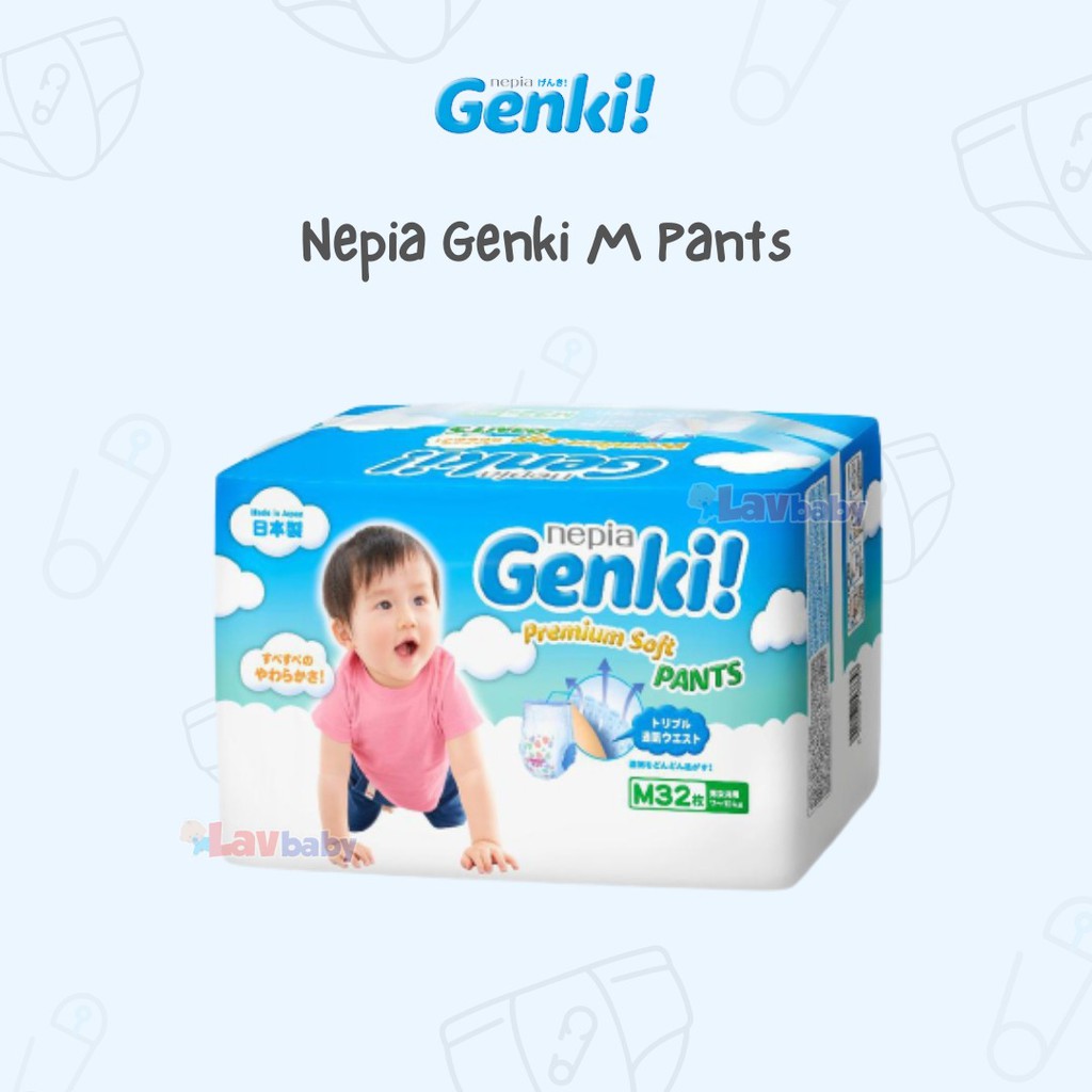 Jual NEPIA GENKI M PANTS diapers isi 32pcs LAVBABY | Shopee Indonesia