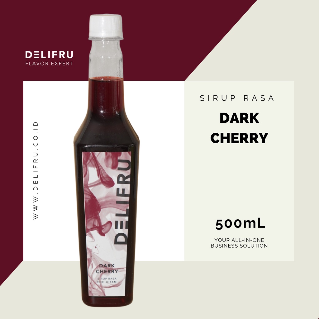 Jual Dark Cherry Syrup Delifru 500 ml - Sirup Ceri Hitam Premium ...