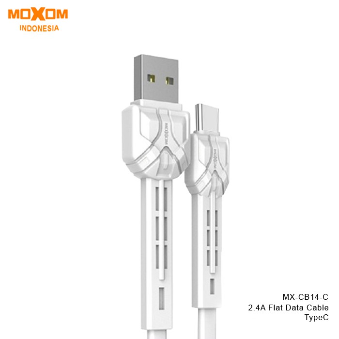 Jual MOXOM Flat Data Cable 1m For Type C 2.4A MX-CB14 | Shopee Indonesia
