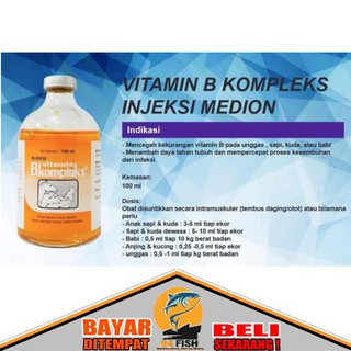 Jual VITAMIN B KOMPLEK INJEKSI VITAMIN HEWAN VITAMIN TERNAK DAN UNGGAS ...