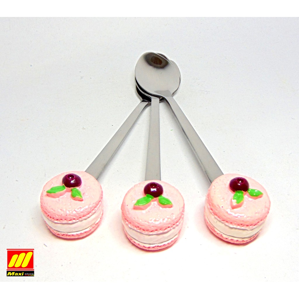 Sendok dan garpu kue/sendok stainless /sendok keramik/sendok motif cake ...