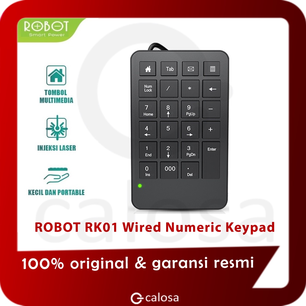 Jual ROBOT RK01 Wired Numeric Keypad Black Keyboard Tombol Angka ...