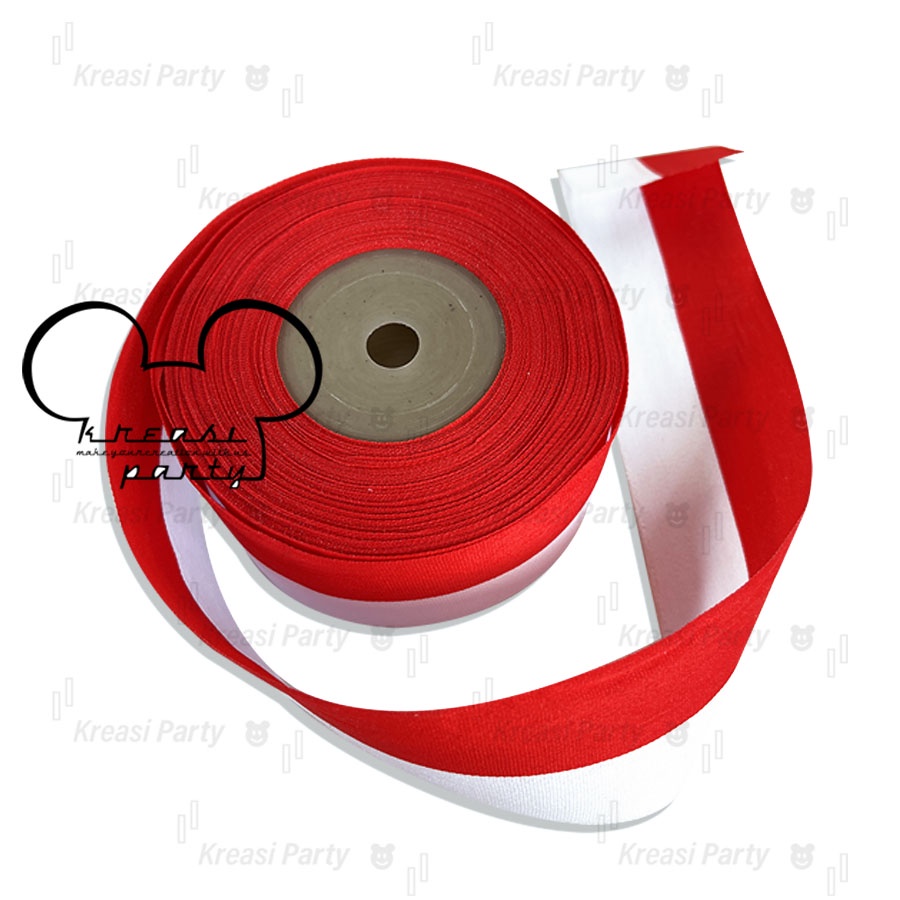Jual Pita Satin Merah Putih Ukuran 2 Inch / Pita Merah Putih / Pita ...