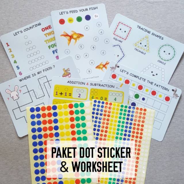 Jual PAKET DOT STICKER WORKSHEET LEVEL 2 - Lembar Kerja Anak - Paket ...