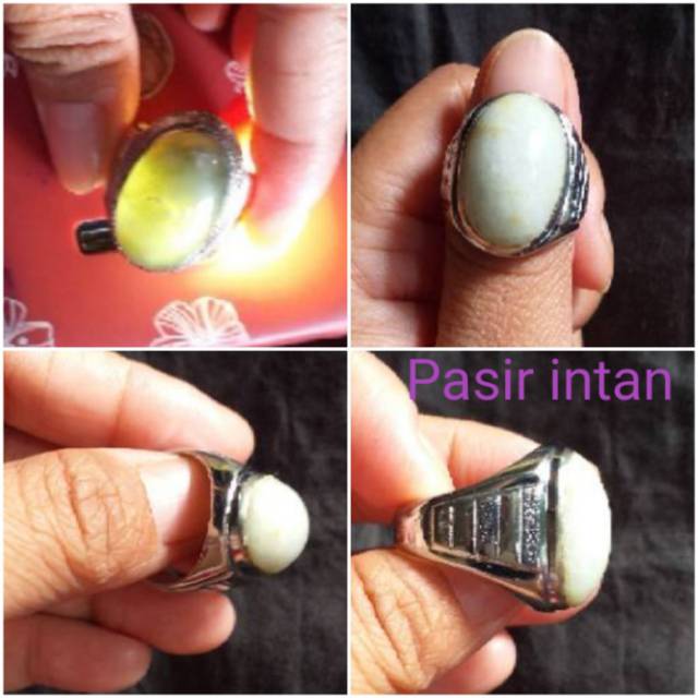 Jual Cincin batu akik pasir intan titanium. | Shopee Indonesia