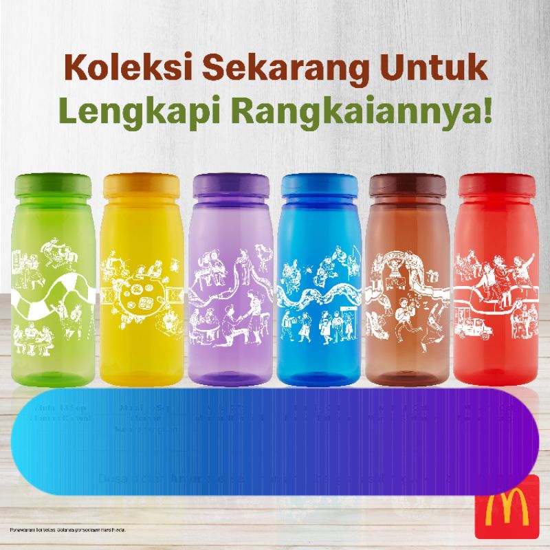 Jual Tumbler Colorful Bottle McD McDonald's Reusable Cup Tempat Minum ...