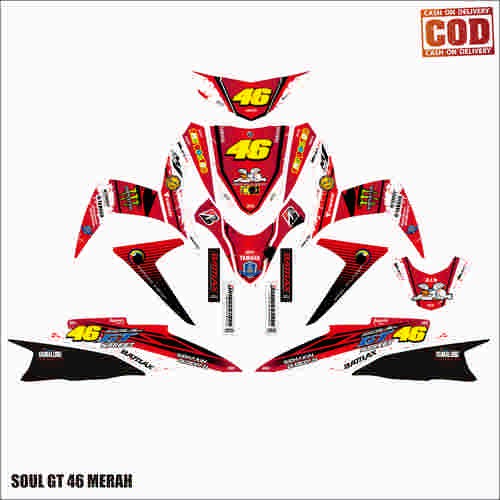 Jual STICKER BODY MOTOR / DECAL MOTOR FULL BODY SOUL GT 46 MERAH ...