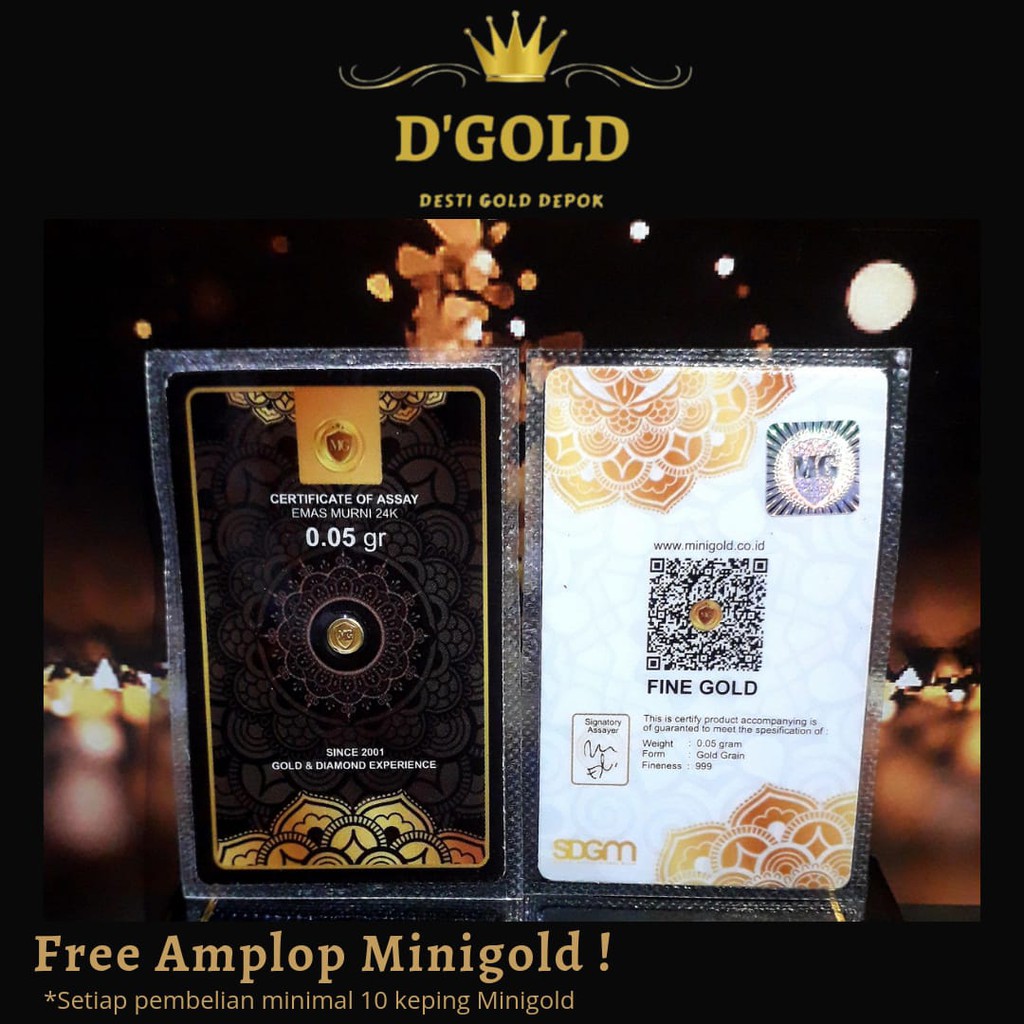 MINIGOLD 0,05 Gram Logam Mulia Emas 24 Karat / EMAS MINI GOLD | Shopee ...