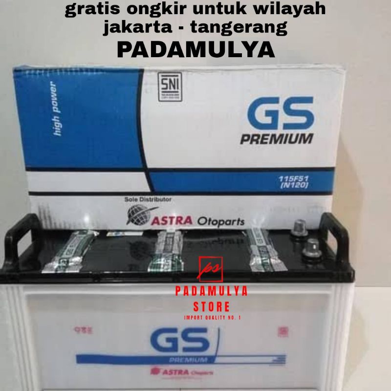 Jual Aki Basah GS Astra Premium N120 115F51 12V 120Ah Battery Kapal Truck Genset Solar Panel ...